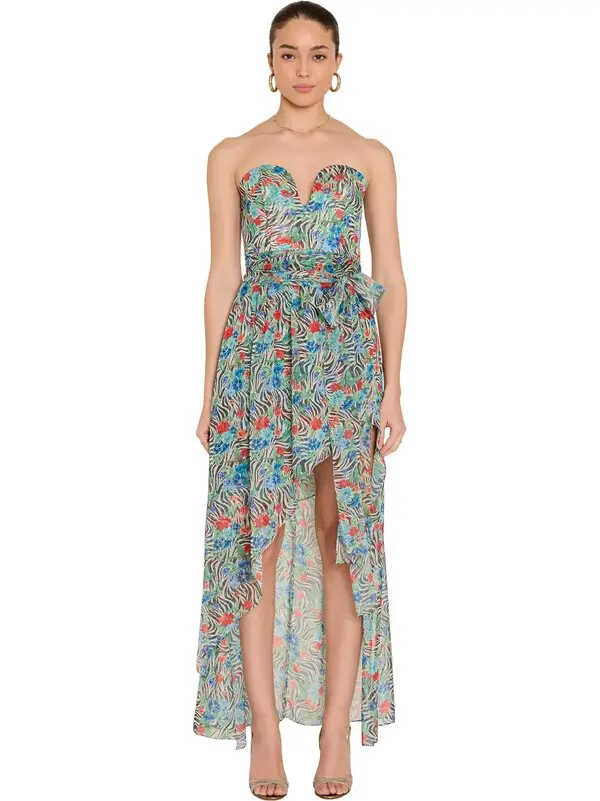 Amanda Uprichard Aurelia Maxi Dress In Sahara - Sahara Print