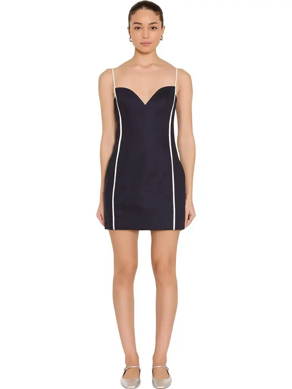 Amanda Uprichard Olivette Dress - Navy,ivory