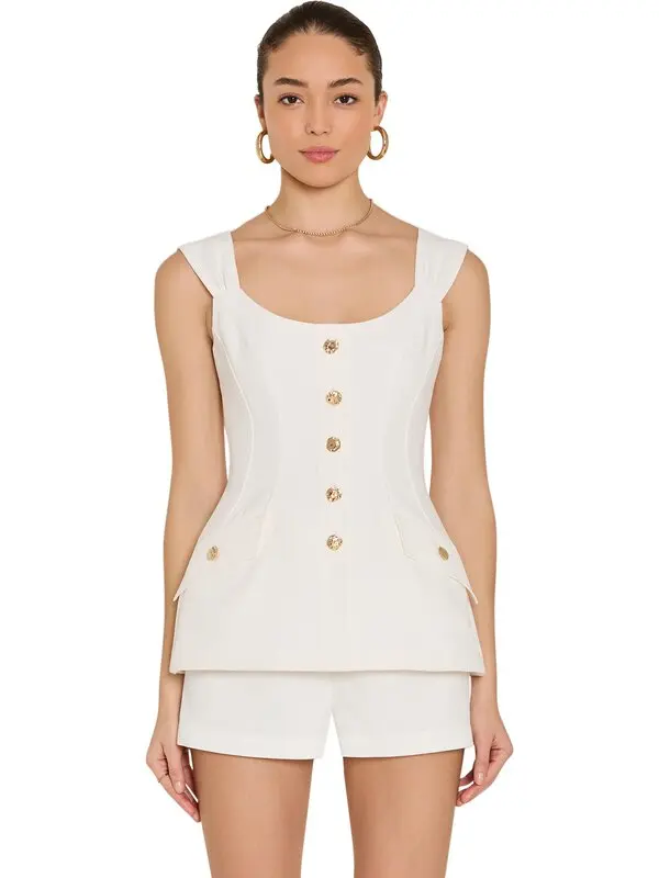 Amanda Uprichard Amoretta Sleeveless Top - Ivory