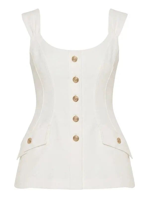Amanda Uprichard Amoretta Sleeveless Top - Ivory