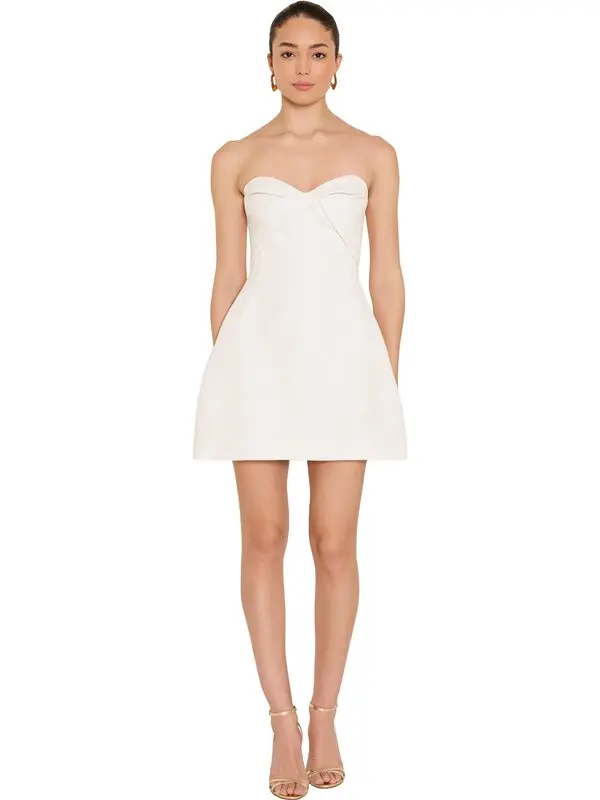 Amanda Uprichard Rachelle Strapless Sweetheart Neckline Mini Dress - Ivory