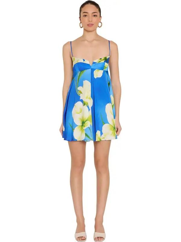 Amanda Uprichard Allison V-neck Floral Print Mini Dress - Mallorca Print
