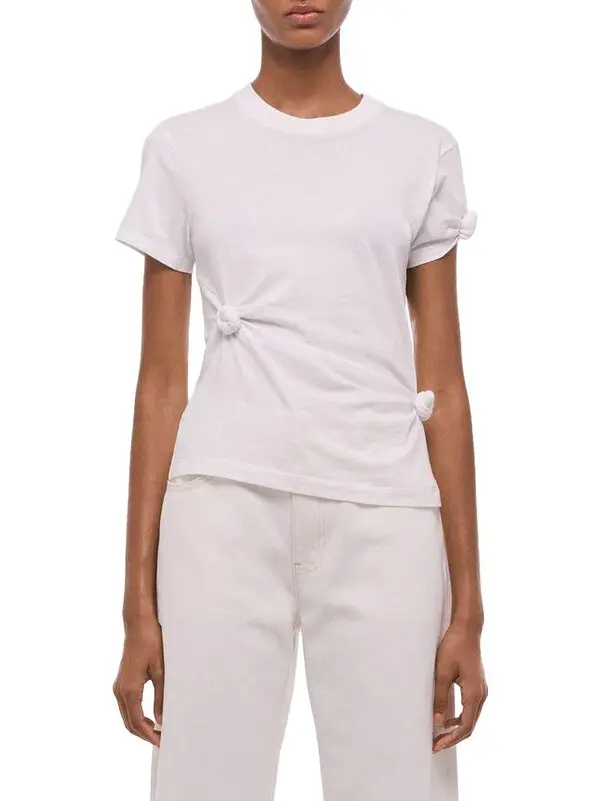 Helmut Lang Knot Detail Cotton Baby Tee - White