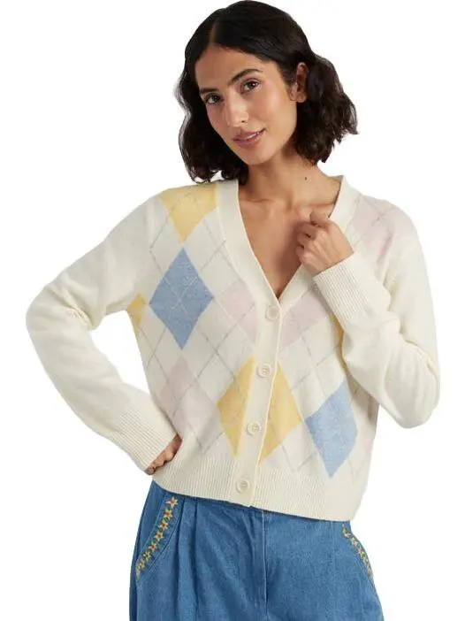 Chinti & Parker Argyle Wool-cashmere Cardigan - Cream