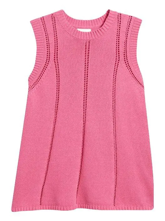 Caslon Open Stitch Sleeveless Sweater - Pink Shock