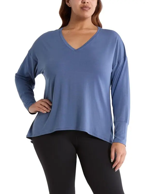 Zella Breathe Long Sleeve T-shirt - Blue Vintage