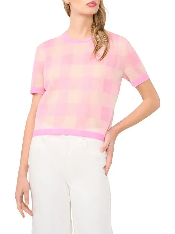 Ted Baker London Eunice Plaid Sweater - Full Blooming Pink