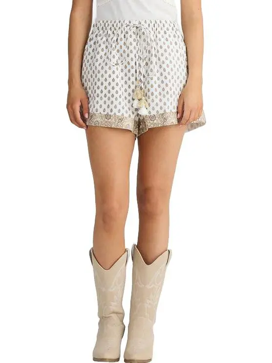 TALISMAN THE LABEL Tie Waist Peasant Shorts - Temple