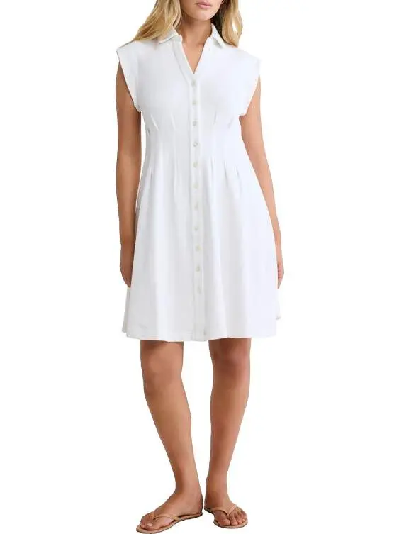 NZ BY NIC AND ZOE Rory French Terry Shirtdress - Paper White