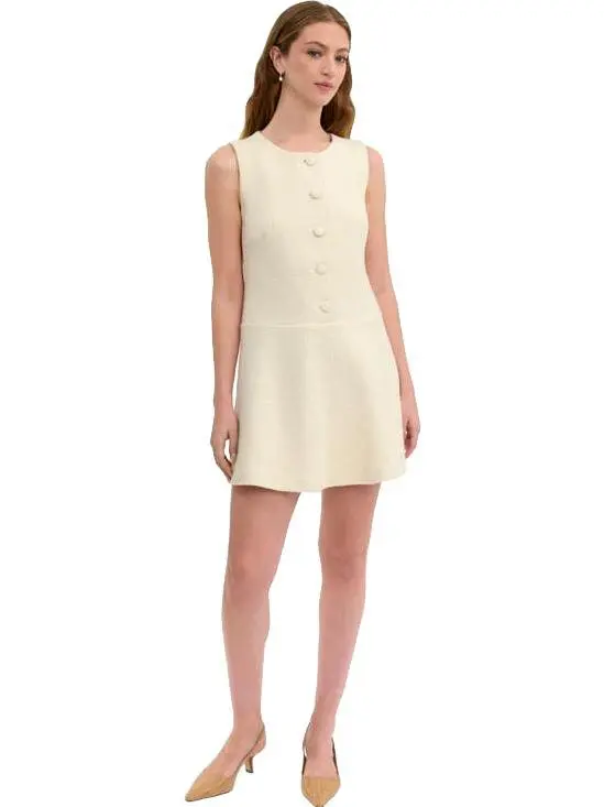 Rebecca Taylor Margot Tweed Dress - Cream