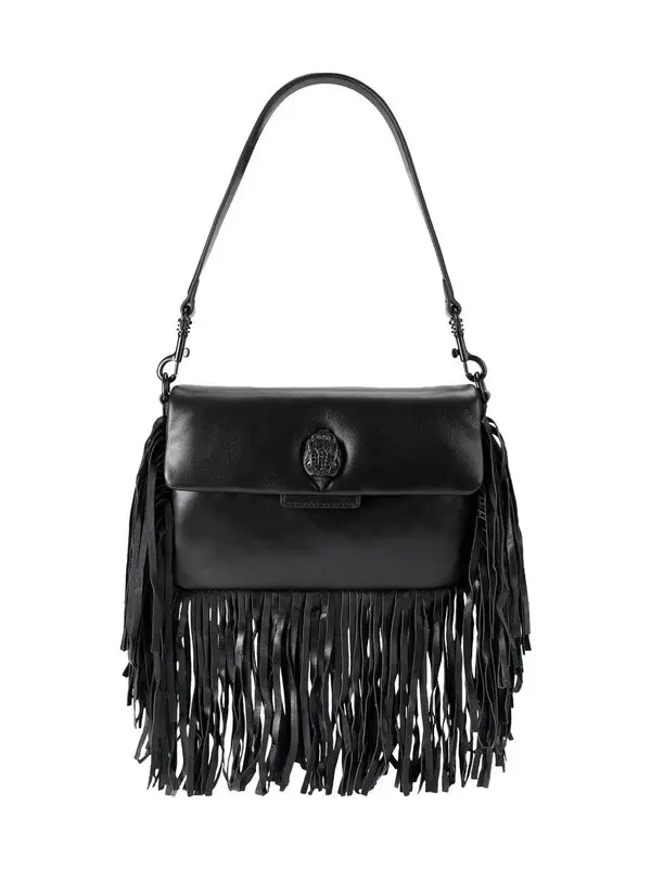 Kurt Geiger Small Oxford Fringe Shoulder Bag - Black