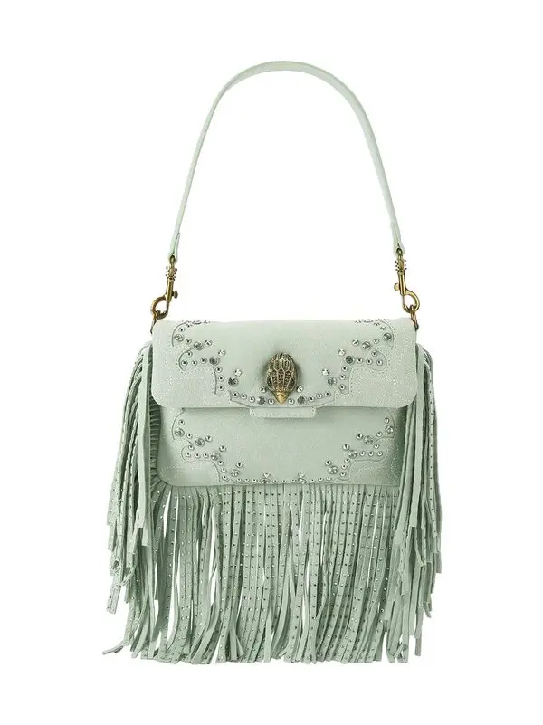 Kurt Geiger Small Oxford Fringe Shoulder Bag - Pale Green