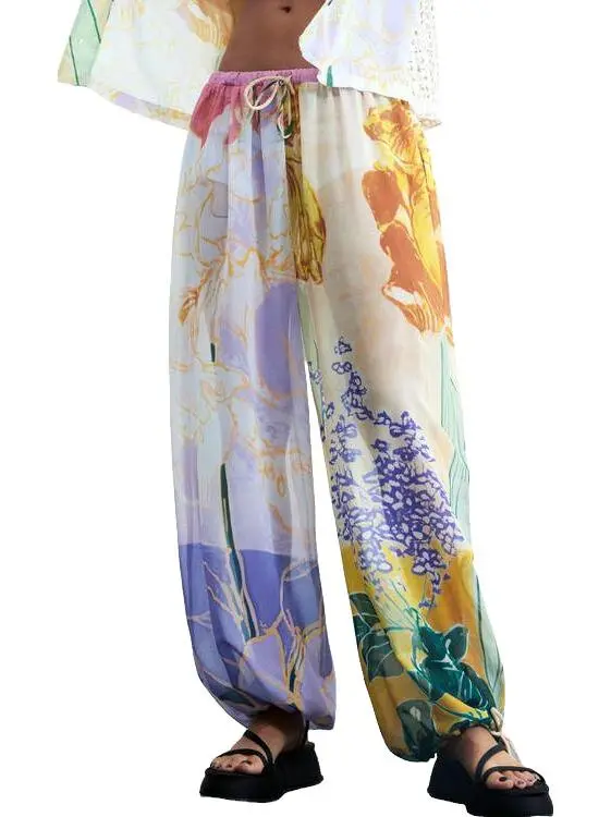 Desigual Floral Print Balloon Pants - Multi Yellow
