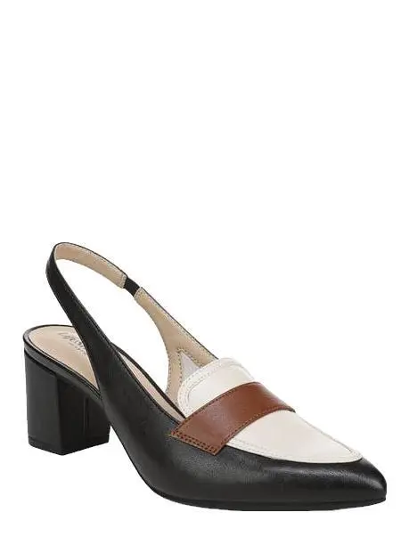 LIFESTRIDE Angel Slingback Pump With Pointed Toe And Block Heel - Black/brown Multi
