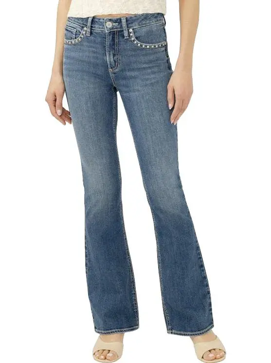 SILVER JEANS CO. Avery Embellished Curvy Bootcut Jeans - Crossroads