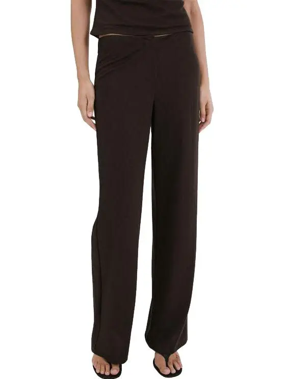 Mango Straight Leg Pants - Brown
