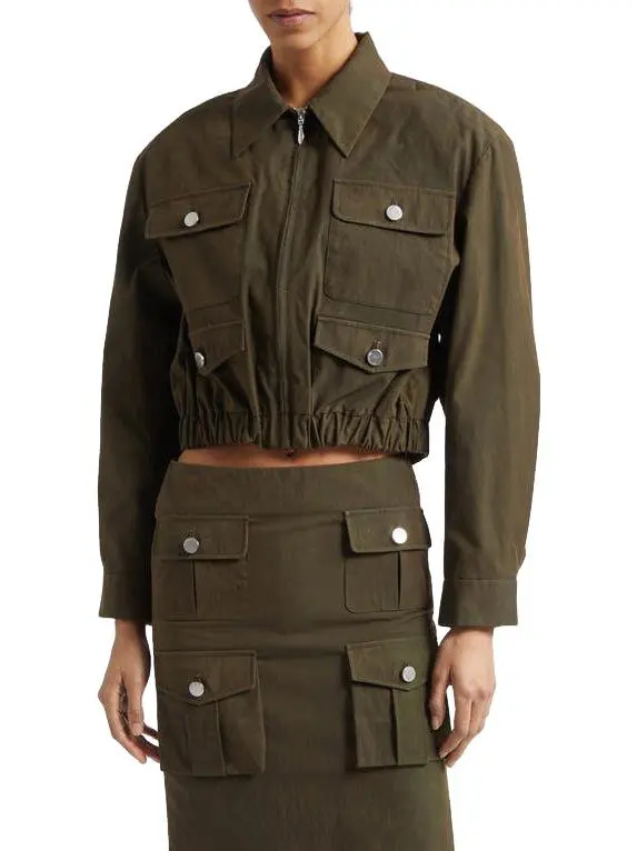 SHUSHU/TONG Cropped Utility Jacket - Green