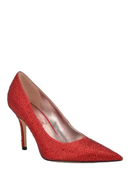Nine West Embellished Pointed Toe Stiletto Pumps - Red