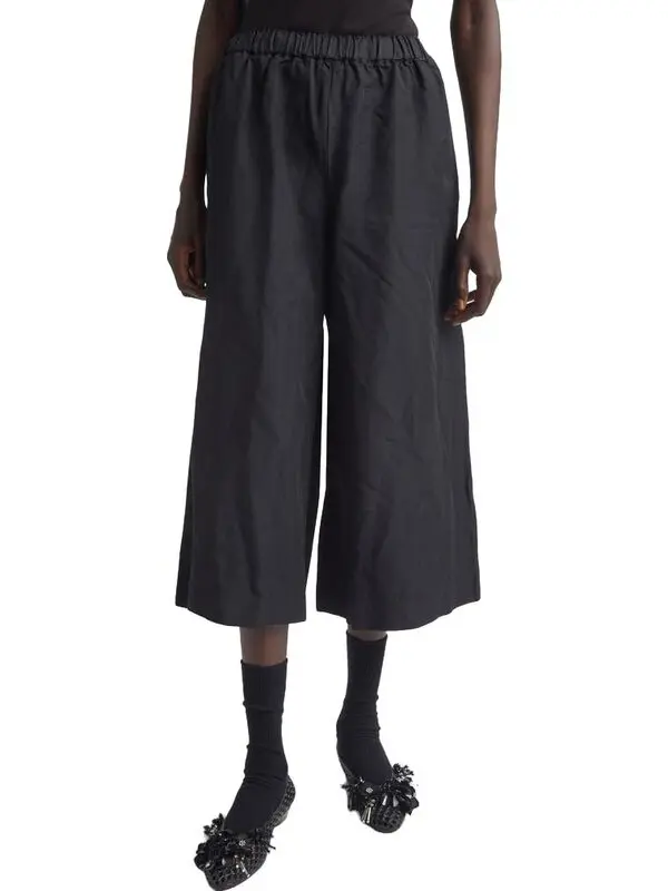 Comme Des Garçons Cropped Wide-leg Pants - Black