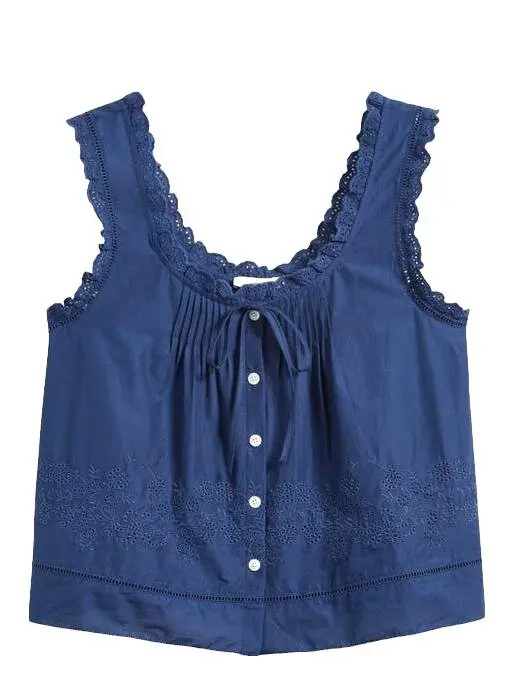 Madewell Embroidered Leah Top - Classic Indigo