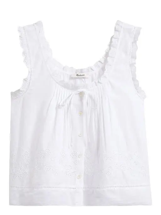 Madewell Embroidered Leah Top - White