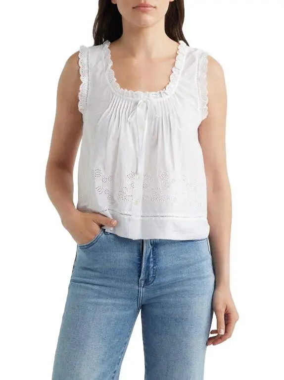 Madewell Embroidered Leah Top - White