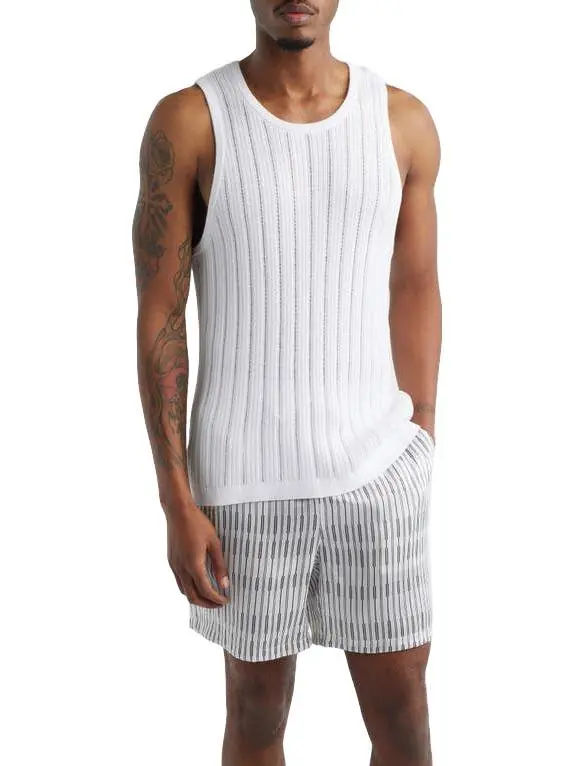 OPEN EDIT Ribbed Cotton Modal Tank - White