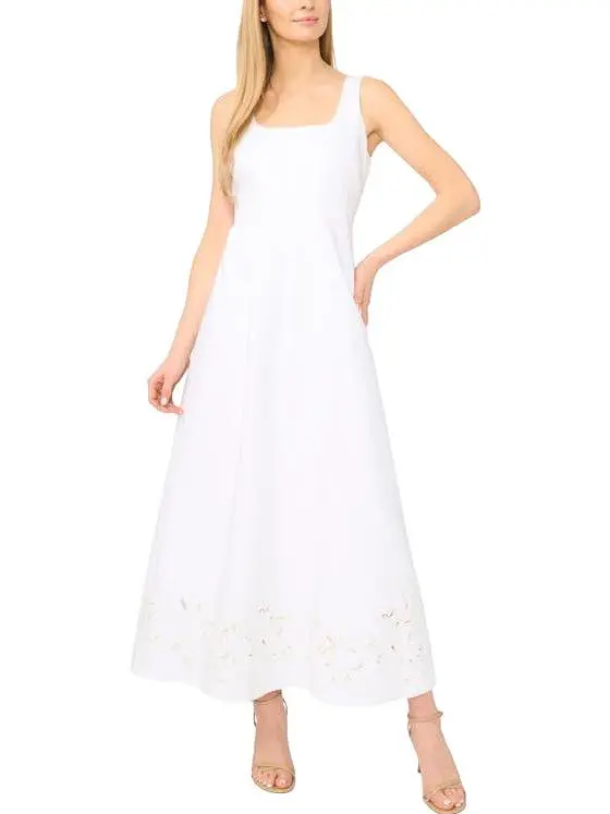 Halogen Seamed A-line Maxi Dress - Bright White