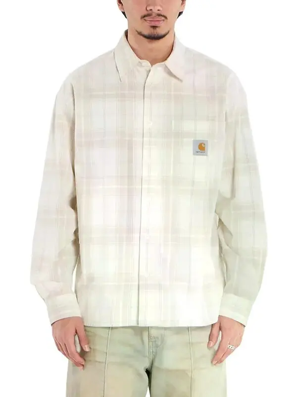 Carhartt Work In Progress Wilber Check-pattern Logo-patch Shirt - Neutrals