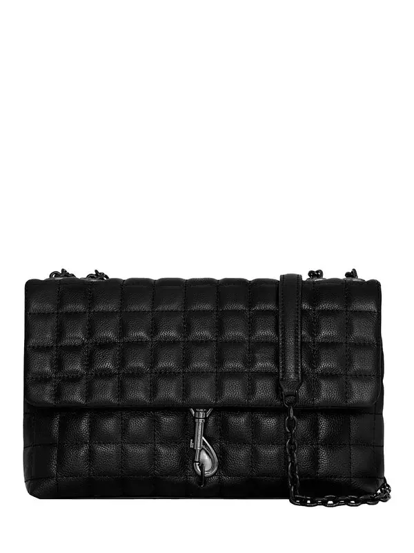 Rebecca Minkoff Medium Edie Quilted Leather Crossbody Bag - Black