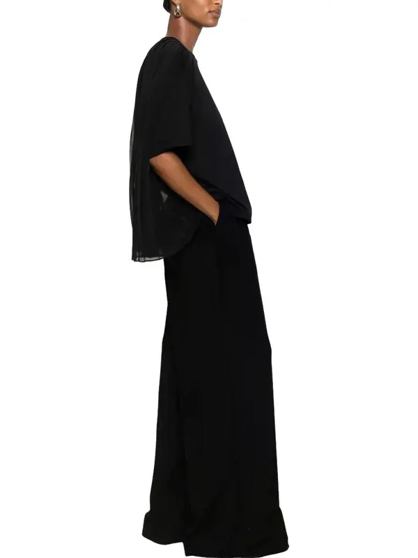 Sportmax Pleated Panel T-shirt - Black