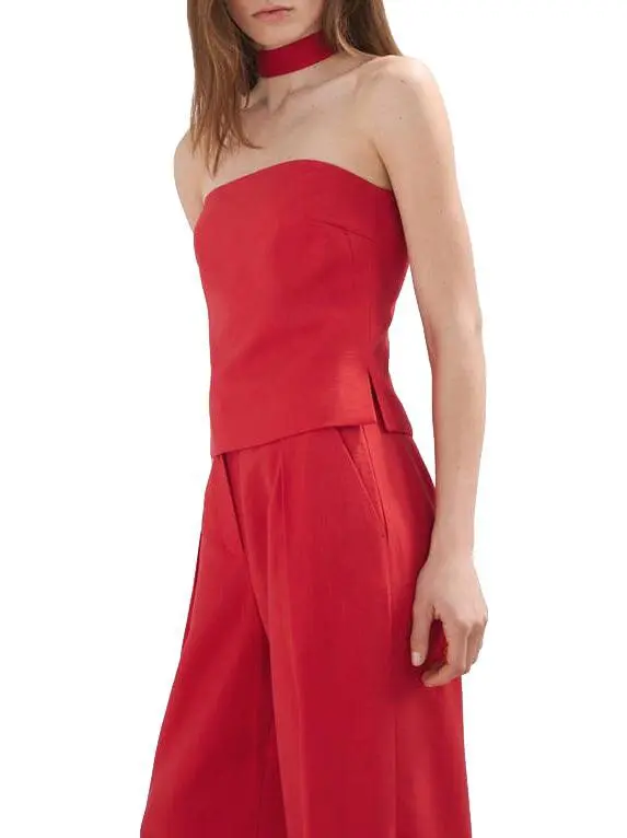 Mango Racerback Mock Neck Top - Red