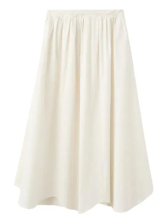 Mango Flared Maxi Skirt With Pleats - Ecru