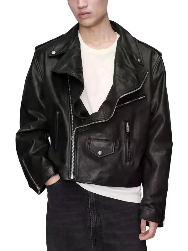 MAISON MARGIELA Leather Zip Jacket - Black