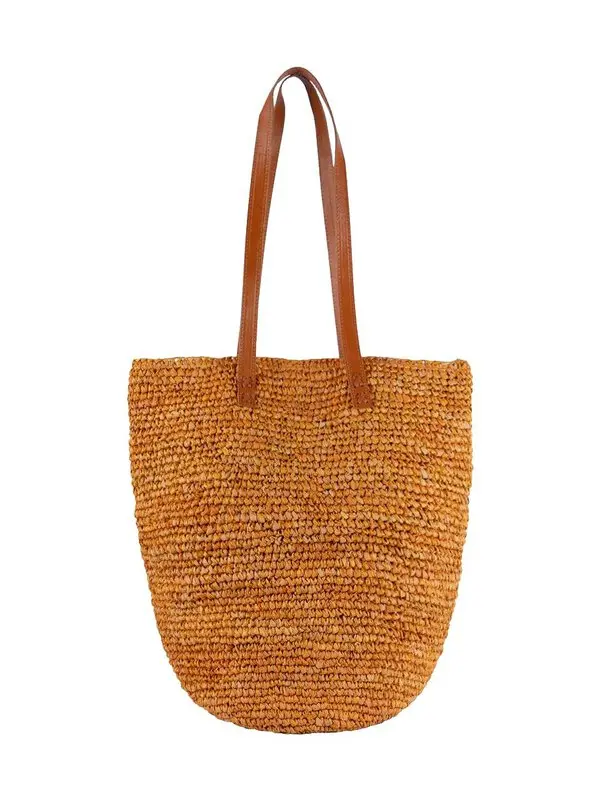 JELAVU Hamptons Raffia Tote - Orange