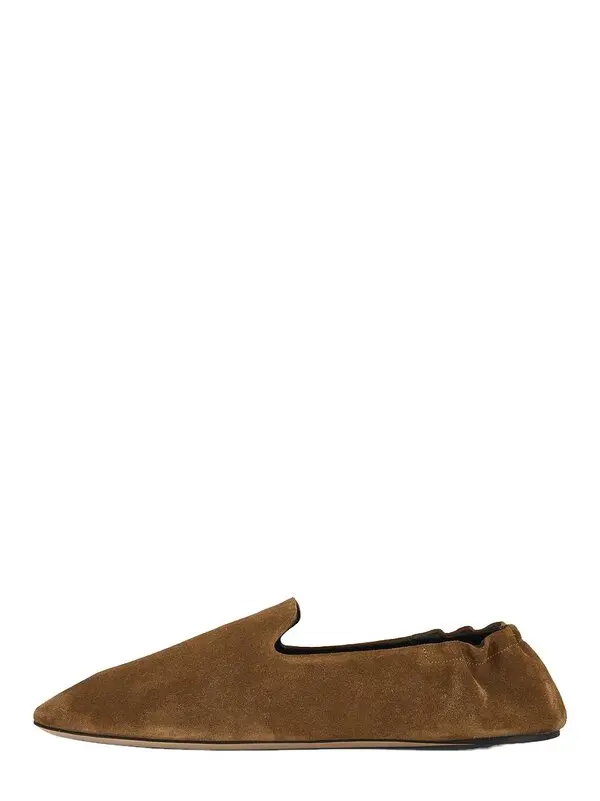 THE ROW Suede Casa Slipper - Cigare