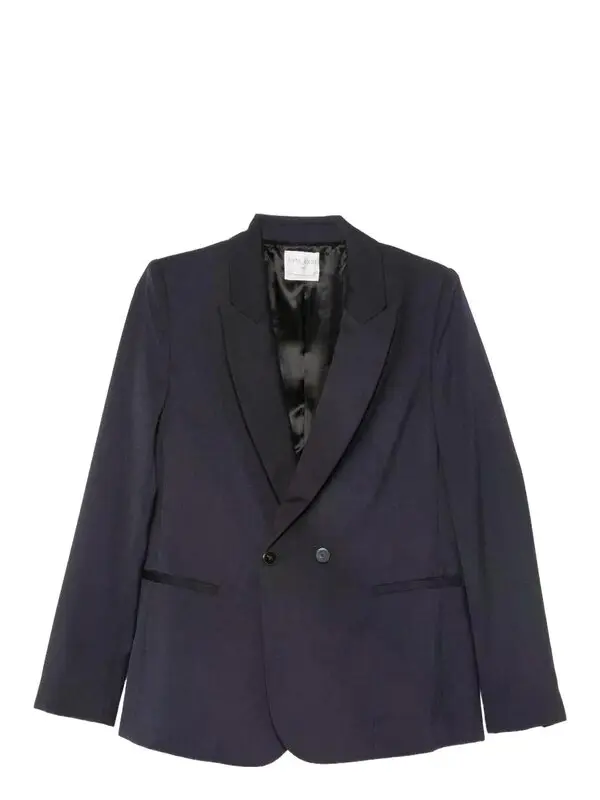 FORTE_FORTE Double-breasted Peak-lapel Blazer - Blue