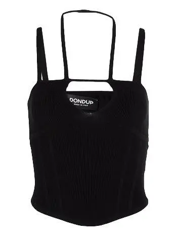 DONDUP Knitted Polyamide & Elastane Cropped Top - Black