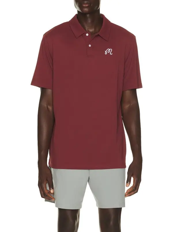 MALBON Fairway Polo In Mint - Raspberry Truffle
