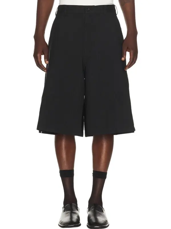 Comme Des Garçons Zipper Detail Shorts - Black