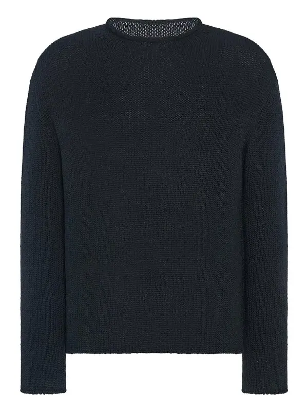 THE ROW Hideki Long-sleeve Mockneck Sweater - Black
