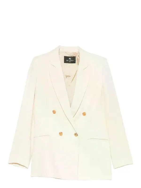 Etro Double-breasted Jacquard Jacket - Neutrals