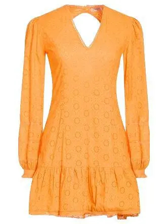 TWINSET Cotton Broderie Anglaise Mini Dress - Orange