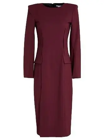 Patrizia Pepe Burgundy Stretch Twill Midi Dress - Red