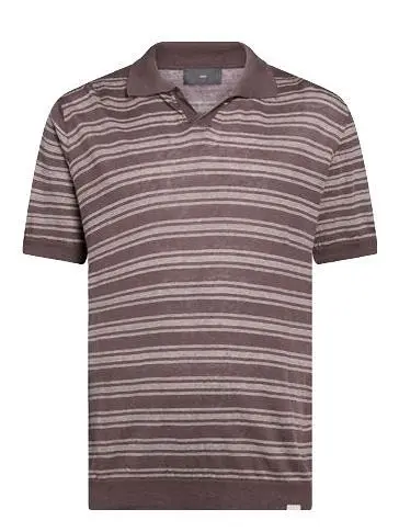 LIU •JO MAN Striped Linen And Cotton Sweater - Brown