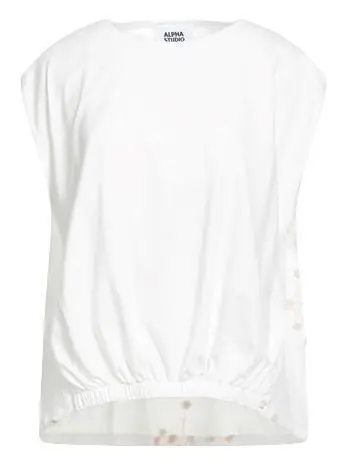 Alpha Studio Cotton & Elastane Top - Off White
