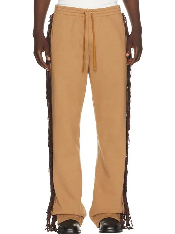 AUSTIN POST Fringed Straight Cut Pant - Coyote