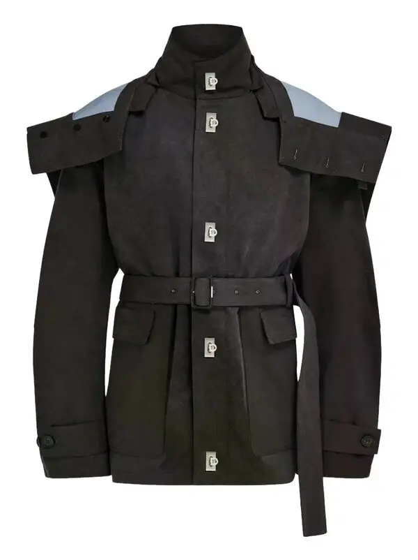 FERRAGAMO Cropped Hooded Parka - Brown