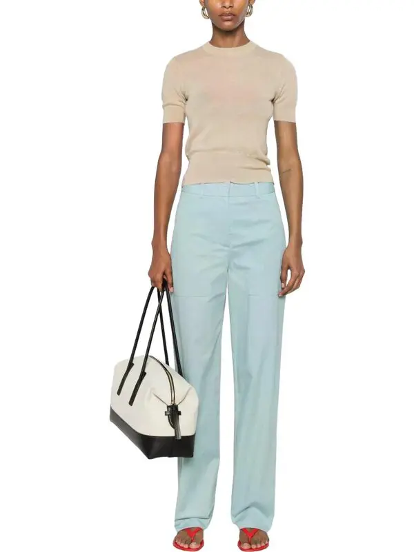 JOSEPH Patch-pocket Straight-leg Trousers - Blue