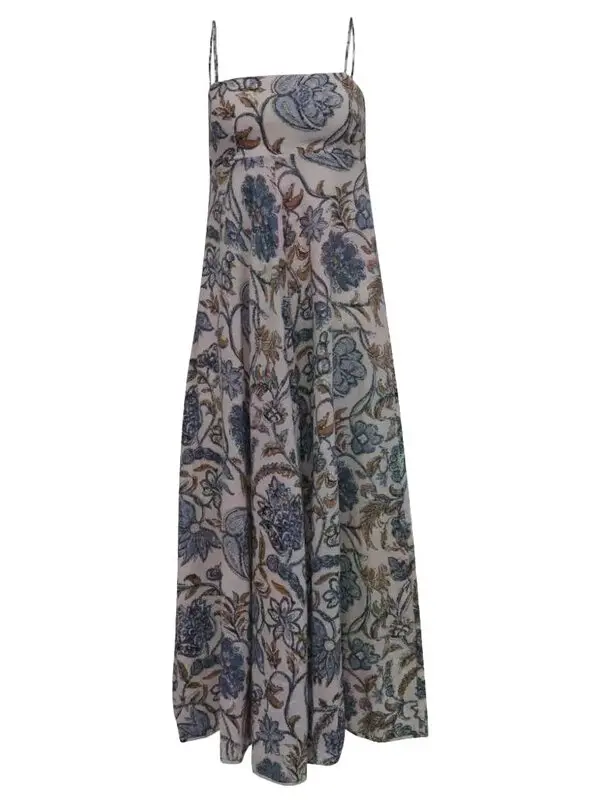 Zimmermann Vitali Floral-print Linen Dress - Neutrals